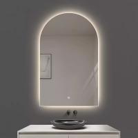 China French Arch Smart Bathroom Mirror LED Light Anti-Fog Modern Nordic Style Wall-Mounted Vanity Mirror Touch Switch Irregular Shape for sale