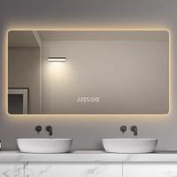 China Luxury LED Bath Mirror Touch Switch Premium Modern Rectangular Square Design for Elegant Hotels Apartments Villas Hot Selling for sale
