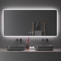 China Luxury LED Bath Mirror Touch Switch Premium Modern Rectangular Square Design for Elegant Hotels Apartments Villas Hot Selling for sale