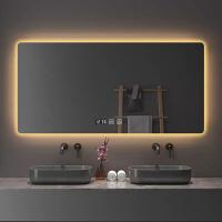 China Luxury LED Bath Mirror Touch Switch Premium Modern Rectangular Square Design for Elegant Hotels Apartments Villas Hot Selling for sale