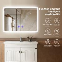China Smart Anti-Fog LED Wall Mount Vanity Mirror for Bathroom Decor Illuminated Makeup Mirror with Touch Sensor Switch for sale
