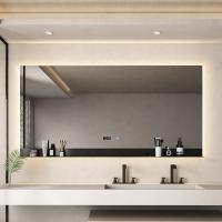 China Modern Large Rectangle Metal Frame Mounted Mirror Shelf Touch Switch IP44 Design Style Lights Hotel Use Apartment Villa 3-Year for sale