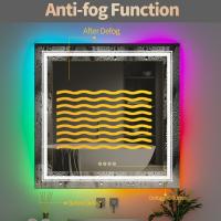 China Modern Luxury Rectangular Anti-Fog LED Backlit Frameless Bathroom Mirror IP44 Rated RGB Color Changing Touch Screen Feature for sale