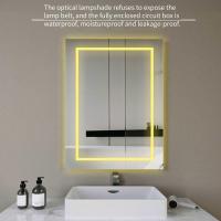 China Hotel Collection Modern Wall Mounted Bluetooth Smart LED Lighted Vanity Mirror Anti-Fog Bath Mirror with Hidden Magic Lighting for sale