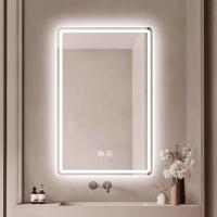 China Luxury LED Rectangular Mirror Vertical Wall Mount Design Touch Switch Hot Seller Suitable for Hotel Elegant Modern Design for sale