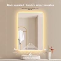 China Luxury LED Rectangular Mirror Vertical Wall Mount Design Touch Switch Hot Seller Suitable for Hotel Elegant Modern Design for sale