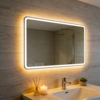 China Wholesale LED Backlit Bathroom Mirror - Dimmable Anti-Fog Illuminated Vanity Mirror for Commercial Home Bathroom for sale