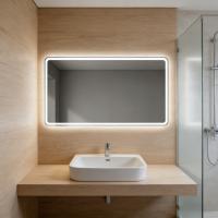 China Kingstin Frameless LED Bathroom Mirror with Dimmable Lights - Wall Mounted Anti-Fog Vanity Mirror for Modern Restroom Decor for sale
