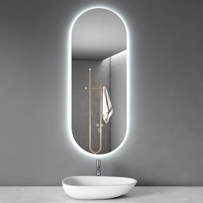 China Elegant Modern Luxury LED Anti-Fog Bathroom Mirror Vertical Wall Mount with Touch Switch for Hotels Apartments Villas Hot Seller for sale