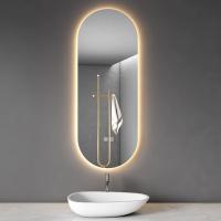 China Elegant Modern Luxury LED Anti-Fog Bathroom Mirror Vertical Wall Mount with Touch Switch for Hotels Apartments Villas Hot Seller for sale