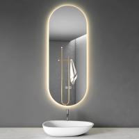 China Elegant Modern Luxury LED Anti-Fog Bathroom Mirror Vertical Wall Mount with Touch Switch for Hotels Apartments Villas Hot Seller for sale