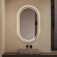 China Modern Anti-Fog Oval LED Illuminated Bathroom Vanity Mirror Simple Smart Rectangle Touch Control for Hotel Apartments Villas for sale