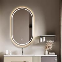 China Modern Anti-Fog Oval LED Illuminated Bathroom Vanity Mirror Simple Smart Rectangle Touch Control for Hotel Apartments Villas for sale