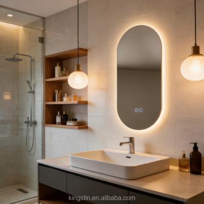 China Hotel Led Mirror Anti Fog Smart Wholesale Vanity Frameless Wall Manufacturers Light Mirror Bathroom Oval Hair Salon Mirrors for sale