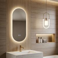 China Hotel Led Mirror Anti Fog Smart Wholesale Vanity Frameless Wall Manufacturers Light Mirror Bathroom Oval Hair Salon Mirrors for sale