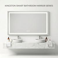 China Kingstin Smart LED Bathroom Mirror, Frameless Backlit Wall Mirror, Dimmable 3-Color, Anti-Fog, Motion Sensor, Custom Size for sale