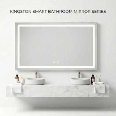 China Kingstin Smart LED Bathroom Mirror, Frameless Backlit Wall Mirror, Dimmable 3-Color, Anti-Fog, Motion Sensor, Custom Size for sale