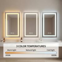 China Kingstin Smart LED Bathroom Mirror, Frameless Backlit Wall Mirror, Dimmable 3-Color, Anti-Fog, Motion Sensor, Custom Size for sale