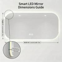 China Kingstin Panoramic Frameless Smart LED Bathroom Mirror - Rounded Backlit Vanity Mirror with Defogger & Time Display for sale