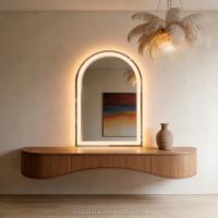 China Kingstin Large New Style Decor Vanity Girl Led Mirror Full Length Mirror Home Bath Mirrors with Light for sale