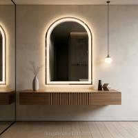 China Modern Simple Design Customize Bath Wall Mounted Furniture Bathroom Mirrored Vanity Cabinet with Ceramic Sink for sale