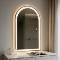 China Kingstin Modern LED Touch Screen Mirror for Bedroom Bathroom or Hallway Irregular Arch Design for sale