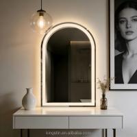 China Wholesale Frameless Smart Mirror With Led Light Custom Arch Rest Room Dimming Backlit Led Bathroom Mirror for Hotel for sale