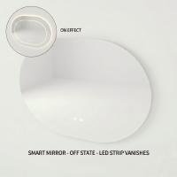 China Kingstin Invisible LED Strip Bathroom Mirror, Smart Touch Oval Frameless Mirror, 3000K-6000K Dimmable Vanity Mirror for sale