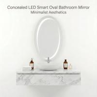 China Kingstin Minimalist Concealed LED Smart Oval Mirror - Custom High-End Backlit Vanity Mirror for Modern Bathrooms for sale