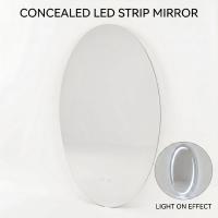 China Kingstin Minimalist Concealed LED Smart Oval Mirror - Custom High-End Backlit Vanity Mirror for Modern Bathrooms for sale