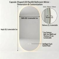 China Kingstin Frameless Oval Smart LED Bathroom Mirror Wall Mounted Backlit Vanity Mirror with Defogger Motion Sensor 3 Colors for sale
