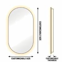 China Kingstin Minimalist Frameless Oval LED Backlit Bathroom Mirror | Motion Sensor & Anti-Fog for sale