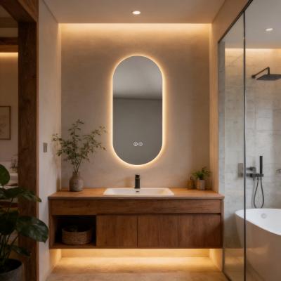 China Oval LED  Bathroom Mirror with Backlight & Touch Control - Waterproof Anti-Fog Vanity Mirror for Modern/Luxury Bathroom Decor for sale