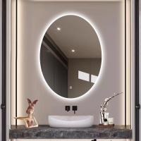 China Luxury Smart Bathroom Oval Vanity Mirror, with Smart LED Lights Touch Switch, Wall-Mounted Makeup Mirror for sale