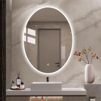 China Luxury Smart Bathroom Oval Vanity Mirror, with Smart LED Lights Touch Switch, Wall-Mounted Makeup Mirror for sale
