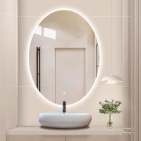 China Luxury Smart Bathroom Oval Vanity Mirror, with Smart LED Lights Touch Switch, Wall-Mounted Makeup Mirror for sale