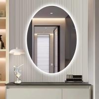 China Luxury Smart Bathroom Oval Vanity Mirror, with Smart LED Lights Touch Switch, Wall-Mounted Makeup Mirror for sale