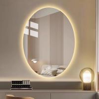 China Luxury Smart Bathroom Oval Vanity Mirror, with Smart LED Lights Touch Switch, Wall-Mounted Makeup Mirror for sale