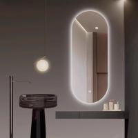 China Oval LED Smart Bathroom Mirror - Wall Mounted Vanity Mirror with Touch Switch for sale