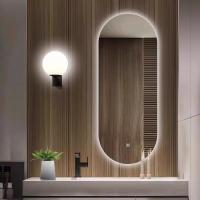 China Oval LED Smart Bathroom Mirror - Wall Mounted Vanity Mirror with Touch Switch for sale