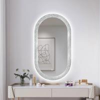 China Kinstin Oval-shaped LED Bathroom Mirror - Modern Smart Hotel Grade with Anti-Fog & Touch Dimming for sale