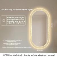 China Kinstin Oval-shaped LED Bathroom Mirror - Modern Smart Hotel Grade with Anti-Fog & Touch Dimming for sale