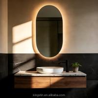 China Kingstin Factory Customizable Vanity Wall Smart Backlit Led Mirror With Touch Switch for Bathroom for sale