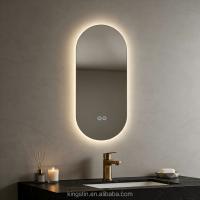 China Kingstin Factory Customizable Vanity Wall Smart Backlit Led Mirror With Touch Switch for Bathroom for sale