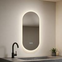 China Kingstin High Quality Big Size Led Mirror Light Oval Round Wall Bathroom Smart Mirror for sale