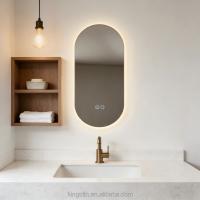 China Kingstin High Quality Big Size Led Mirror Light Oval Round Wall Bathroom Smart Mirror for sale