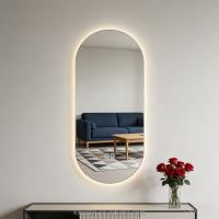 China Kingstin High Quality Big Size Led Mirror Light Oval Round Wall Bathroom Smart Mirror for sale