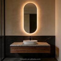 China Led Mirror Bathroom Touch Switch Oval Backlit Waterproof Bathroom Mirror Illuminated Salon Led Bathroom Mirror with Led Light for sale