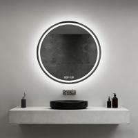 China Kingstin Round Smart LED Mirror, Ultra-Thin Aluminum Frame, Anti-Fog Vanity Mirror with Bluetooth, Time, 3-Color Dimmable for sale