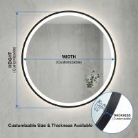 China Kingstin Custom Metal Frame LED Bathroom Mirror, Round Wall Mounted Vanity Mirror with 3 Colors, Anti-Fog & Dimmable for sale